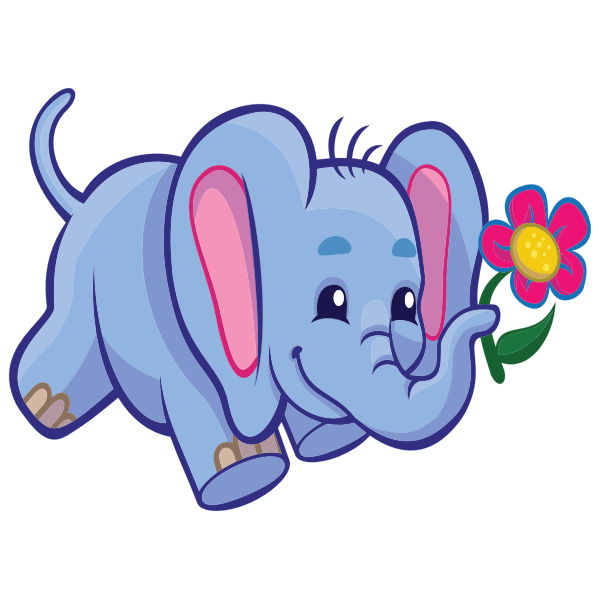 2D cartoon elephant | Free SVG