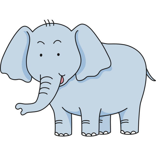 2D cartoon elephant | Free SVG
