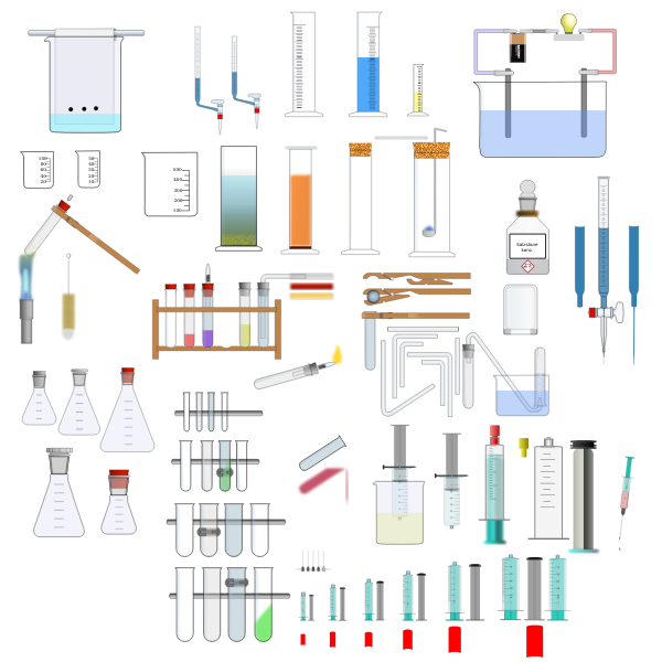 Chemistry (laboratory) glasswear set 1 | Free SVG