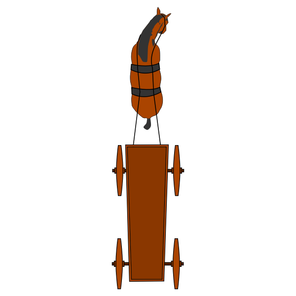 horse pulling a cart | Free SVG