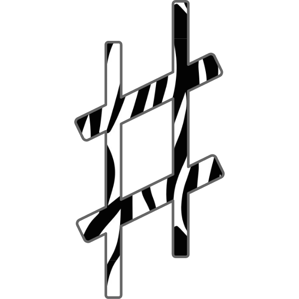 Accidental sharp sign black and white | Free SVG