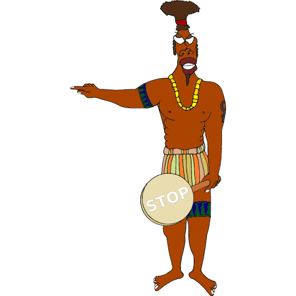 Native with stop sign | Free SVG