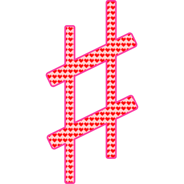 Accidental sharp with heart pattern | Free SVG