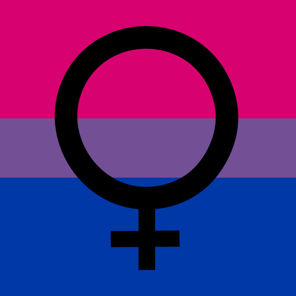 Bisexual female pride symbol black | Free SVG