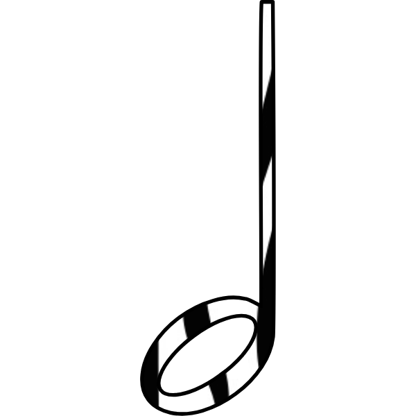 Half note black and white | Free SVG