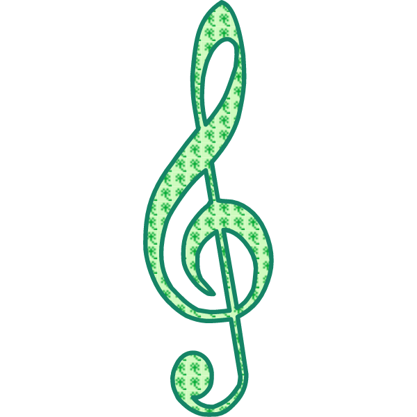 Clef G with a green pattern | Free SVG