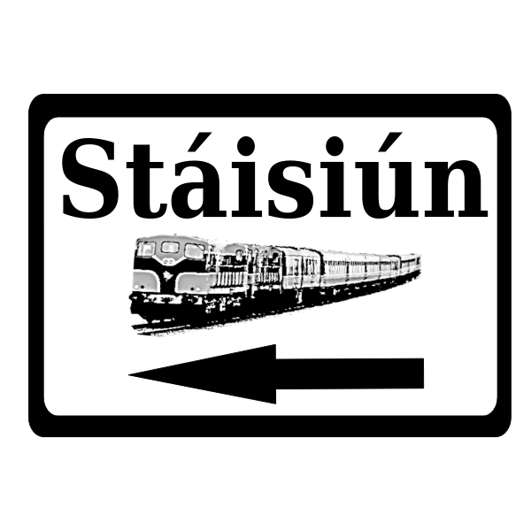 Railway station sign left. | Free SVG