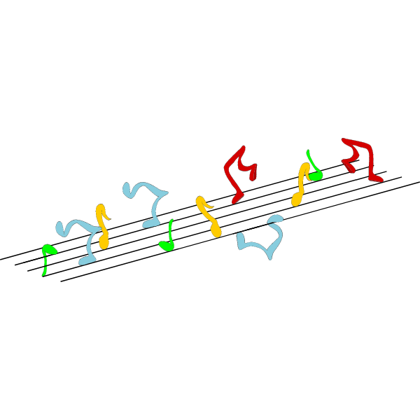 Dancing sheet notes | Free SVG