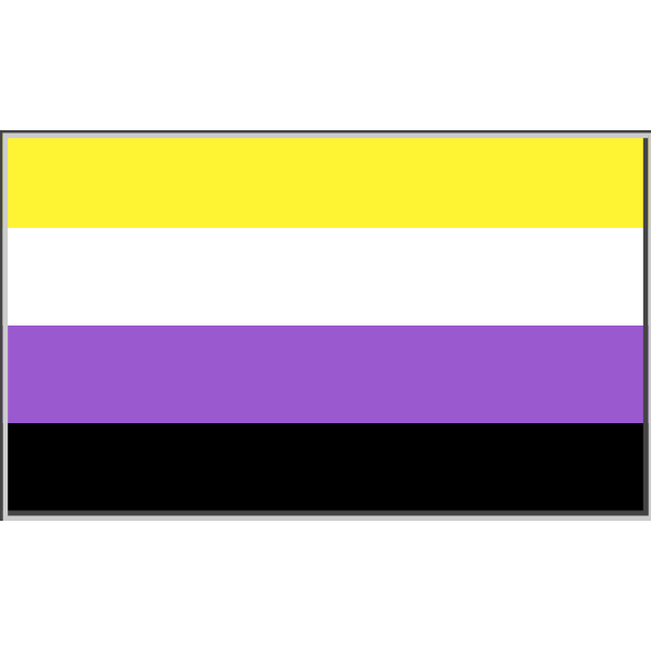 Non-binary pride flag symbol with groove gray border | Free SVG