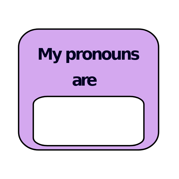 my pronouns are blank purple rectangle | Free SVG
