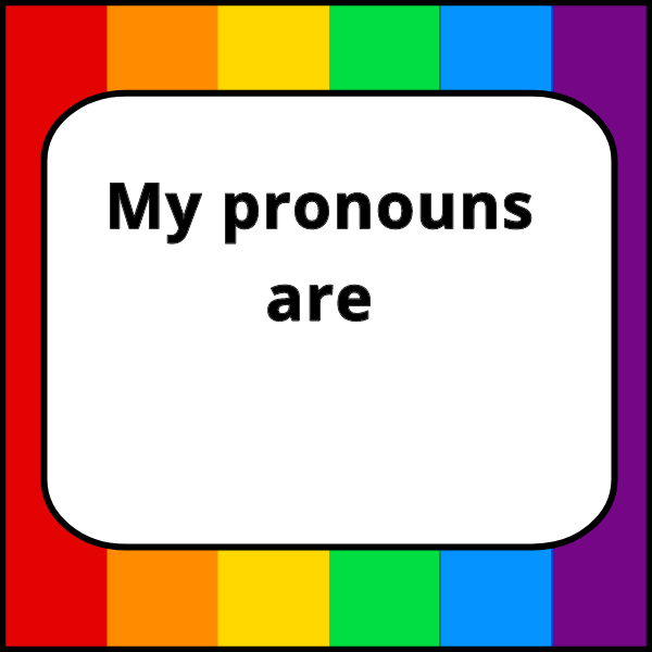 LGBT pride pronouns sticker rainbow | Free SVG