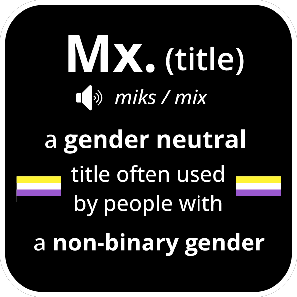 Mx. title non-binary gender identity | Free SVG