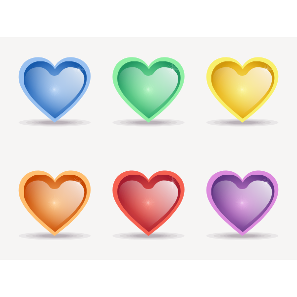 Colored Hearts - Pack | Free SVG