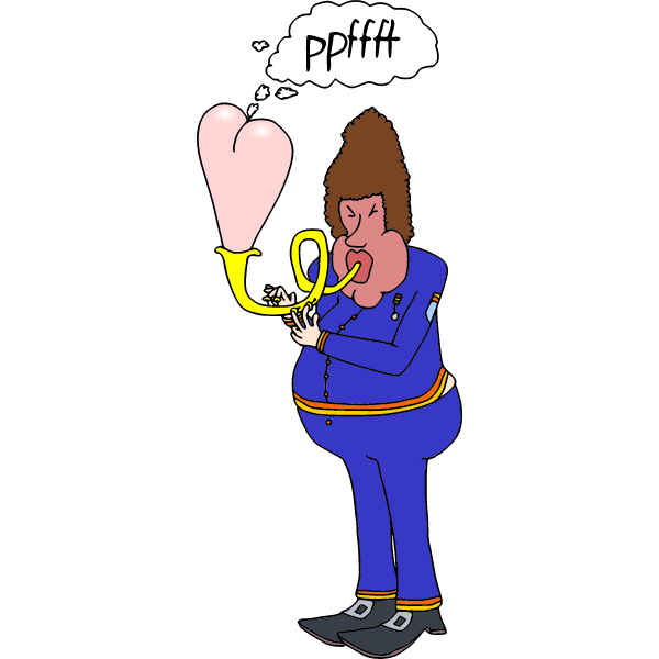 Blowing buttocks | Free SVG