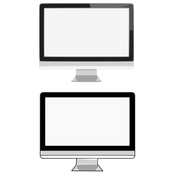 Computer CPU and monitor vector iamge | Free SVG