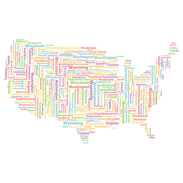 United States Map With Capitals | Free SVG