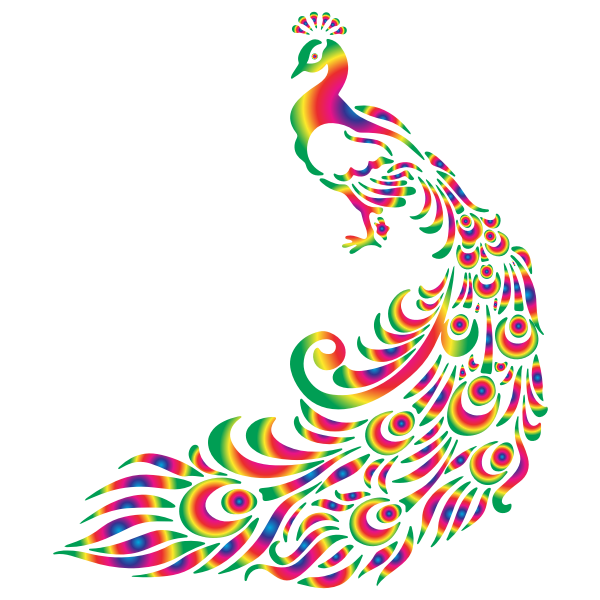 Peacock Line Art Vector Drawing Free Svg