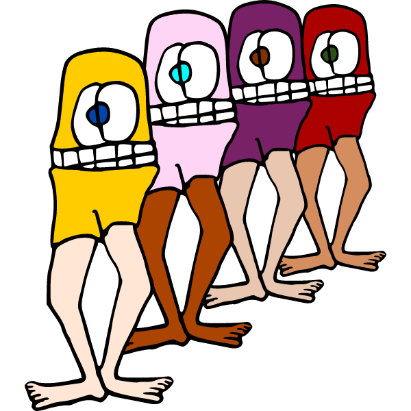 Crazy cartoon row | Free SVG