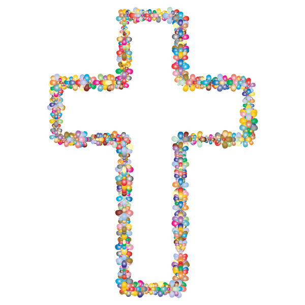 Golden rounded cross outline vector clip art | Free SVG