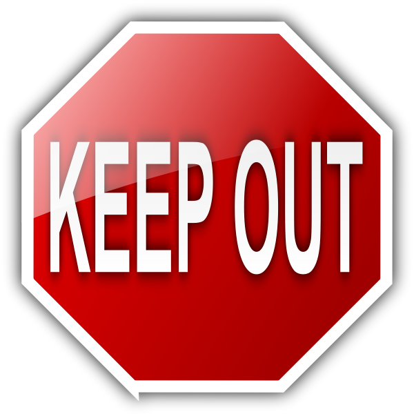 KEEP OUT! stop shaped sign vector illustration | Free SVG