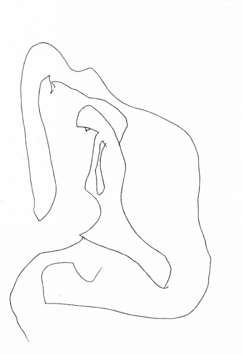 Mary outside the cave pen drawing | Free SVG