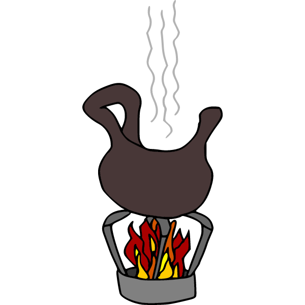 Pot on open fire | Free SVG
