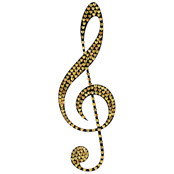 Gold 3D Clef 2 Enhanced No Background | Free SVG
