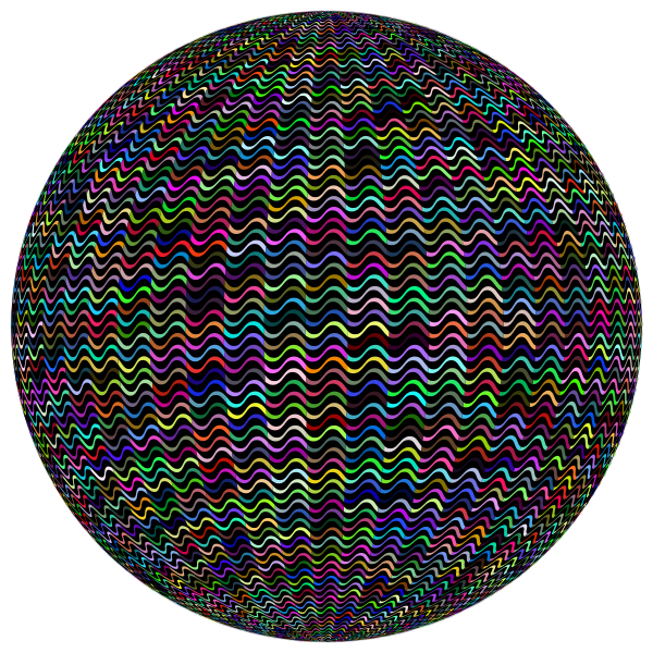 Prismatic Hexagonal Grid Sphere Variation 2 With Strokes | Free SVG