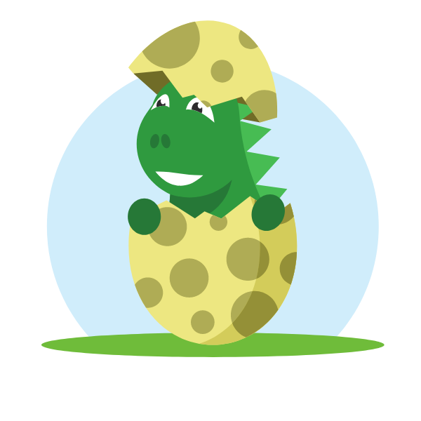 Baby dinosaur in the eggshell | Free SVG