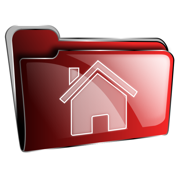 Vector drawing of home folder icon vector image | Free SVG