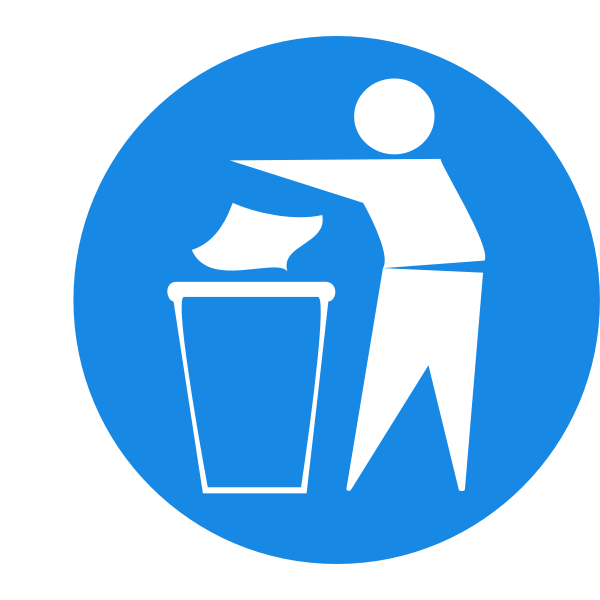 Dispose Of Rubbish In Bin Symbol Vector Illustration Free SVG