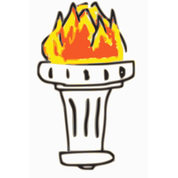 Hammer torch and cog symbol | Free SVG