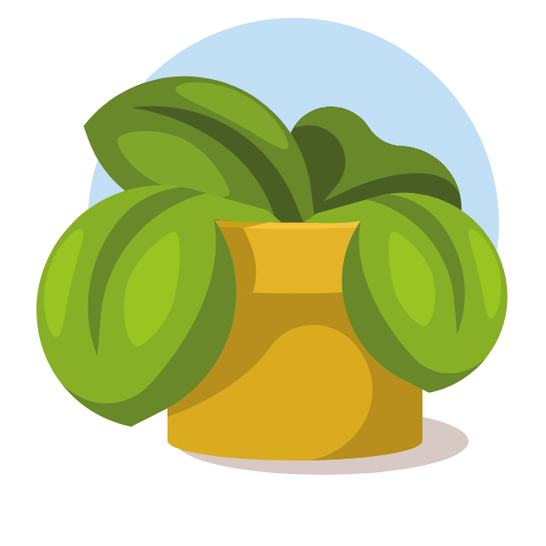 Potted plant with big green leaves | Free SVG