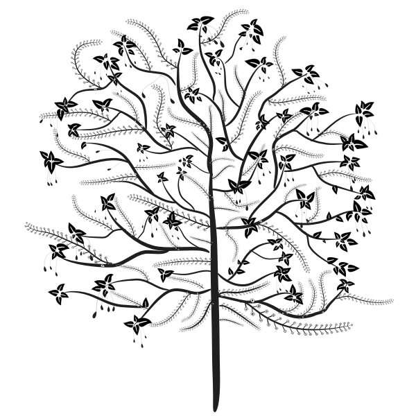Swirling tree vector clip art | Free SVG
