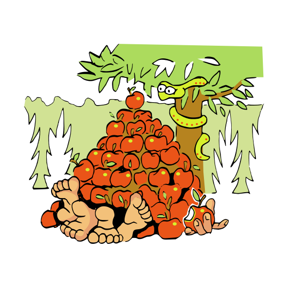 Tree of the Knowledge with Adam and Eve | Free SVG