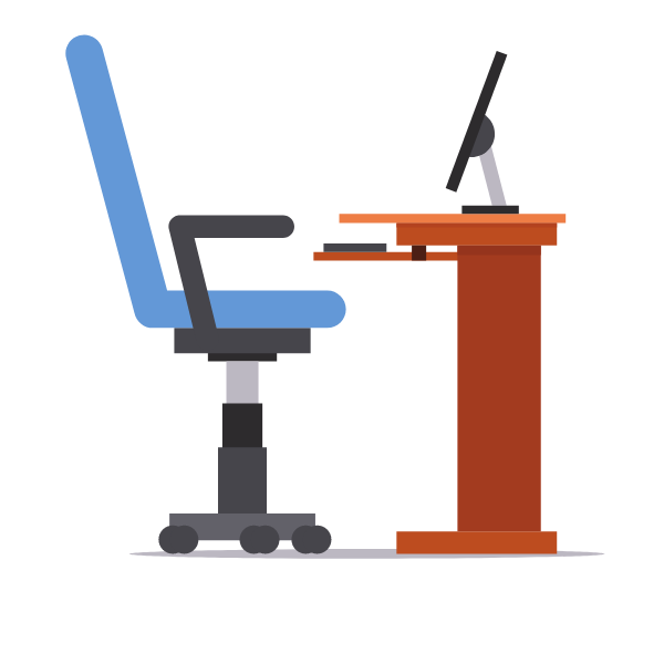 Chair and desk at a workplace | Free SVG