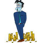 Greedy man with money | Free SVG