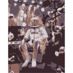 International Space Station with Earth vector illustration | Free SVG