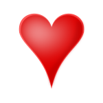 Vector image of red half shaded heart | Free SVG