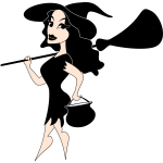 Very old witch on broom vector clip art | Free SVG